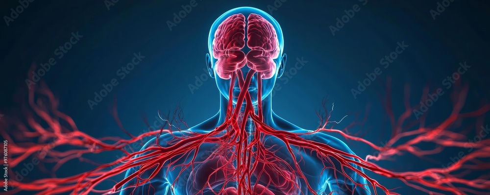 "Close-up of MRI scan revealing the complex network of veins and ...
