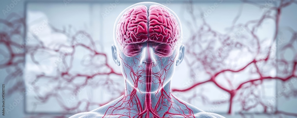 "Close-up of MRI scan revealing the complex network of veins and ...