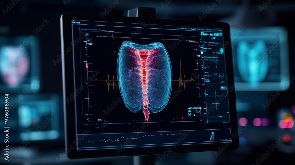 "MRI scan of human pelvis in a clinical setting, capturing clear organ ...