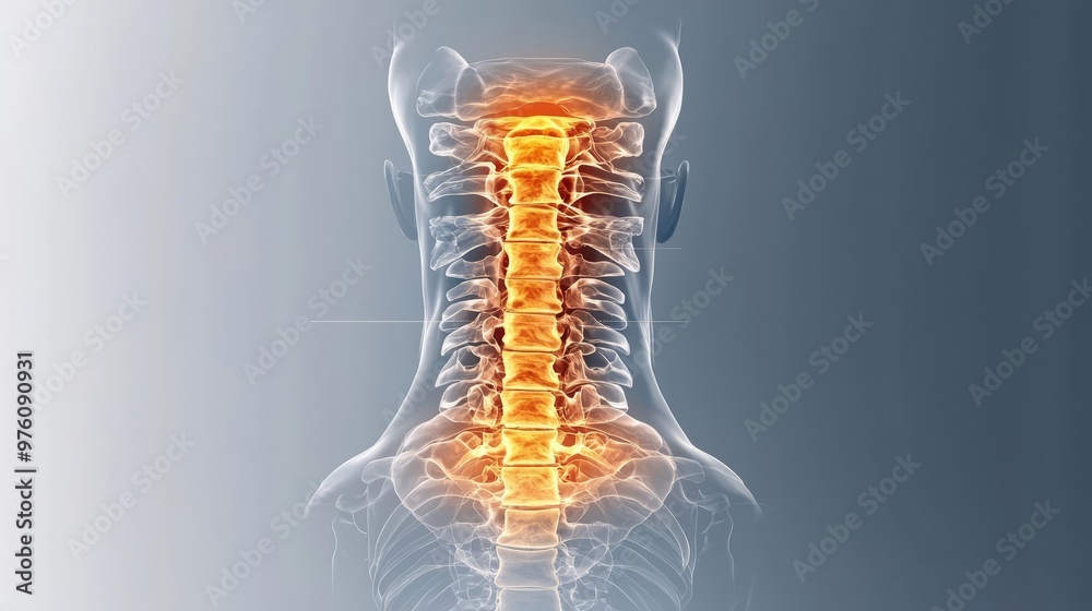 "Clinical MRI image of spinal cord injury, showcasing advanced medical ...