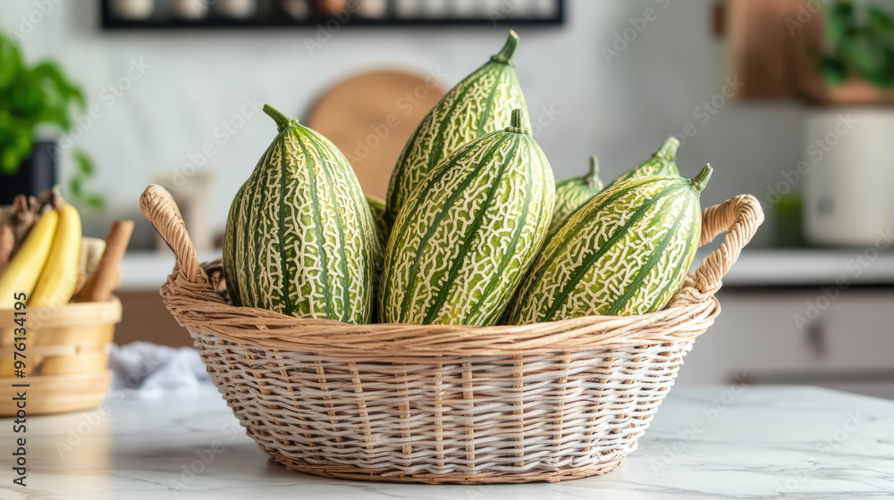 Balsam apple, Balsam pear, Bitter cucumber , Bitter gourd , Stuffed ...