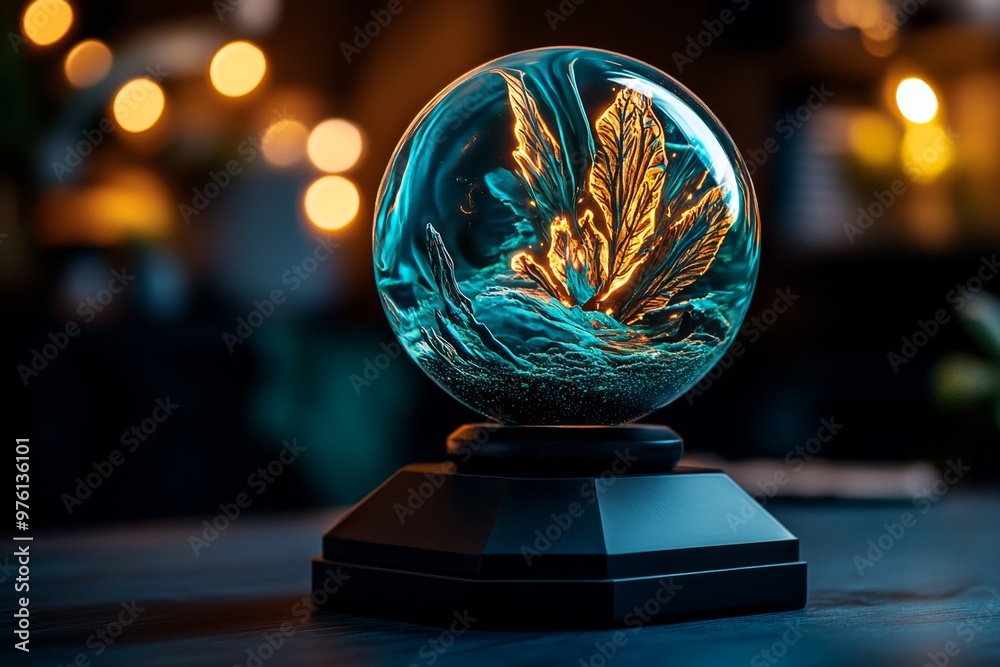 Magical Crystal Ball Vision visualized in a mystical scene, with a ...