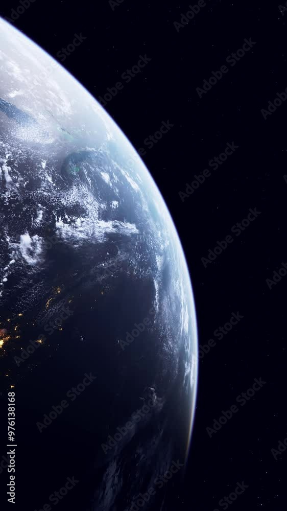 An overview of planet Earth from space, showcasing the illuminated ...