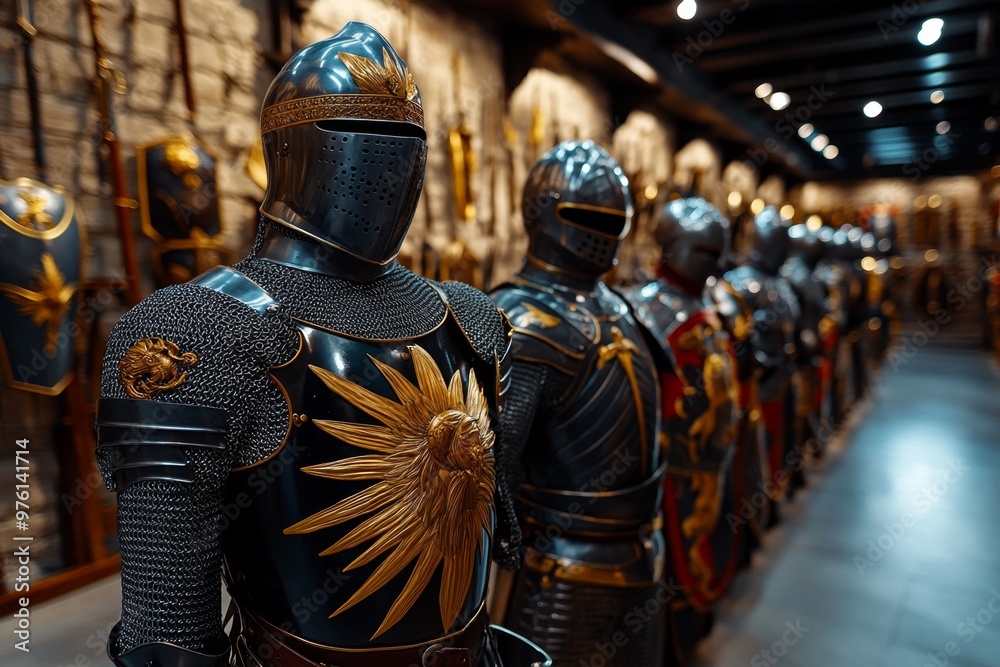 The castleâ€™s massive armory, filled with suits of armor, swords, and ...