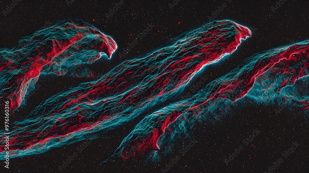 Nebula Mirage : Against an azure backdrop, polygonal lines weave like ...