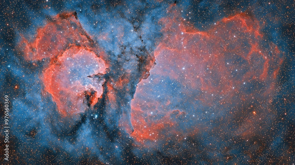 Nebula Mirage : Against an azure backdrop, polygonal lines weave like ...