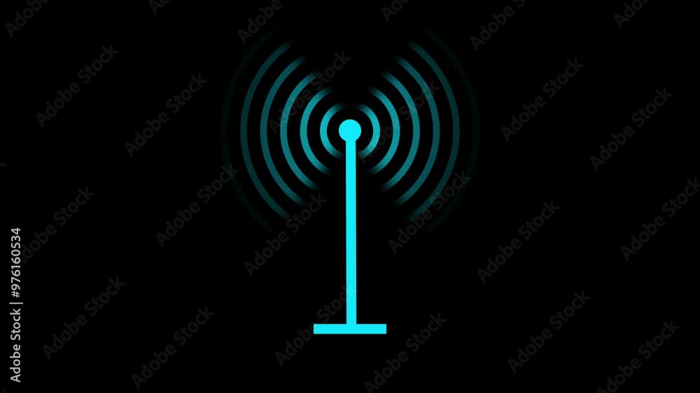 Radio waves tower connective network and signal waves ,technology ...