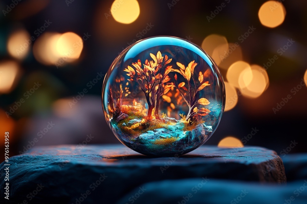 Magical Crystal Ball Vision visualized in a mystical scene, with a ...