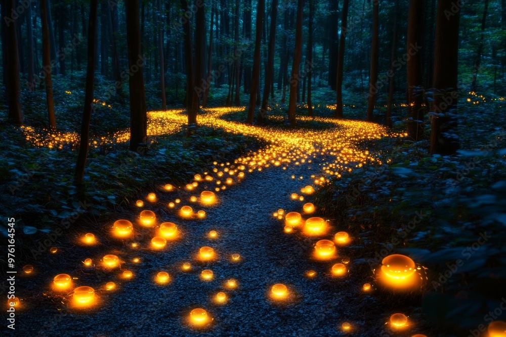 Magical Fireflies in a Forest visualized in a nighttime setting ...