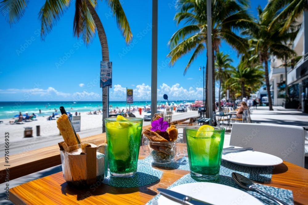 Miamiâ€™s Beachfront Cafes and Eateries visualized in a food-themed ...