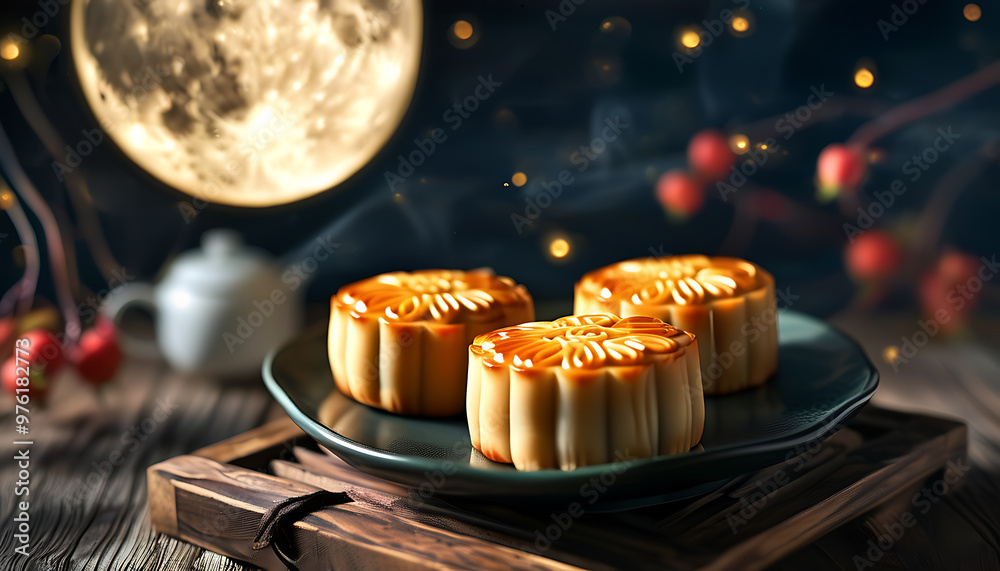 Moonlight Reflects on Mooncakes, Beautiful as a Paint, for Mid-Autumn ...
