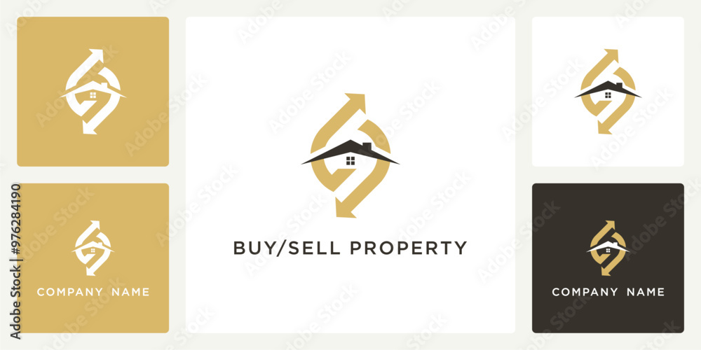 Vector of buy/sell property icon and logo design template, can be used ...