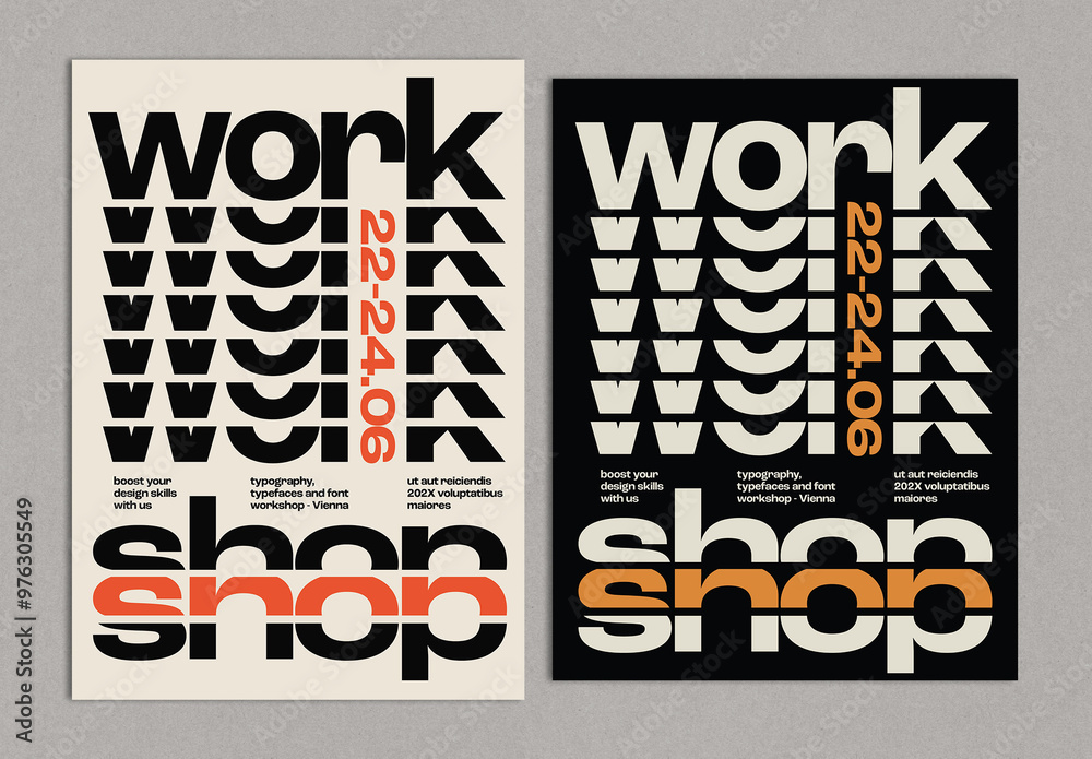 Stacked Pattern Text Poster Layout Design Stock Template | Adobe Stock