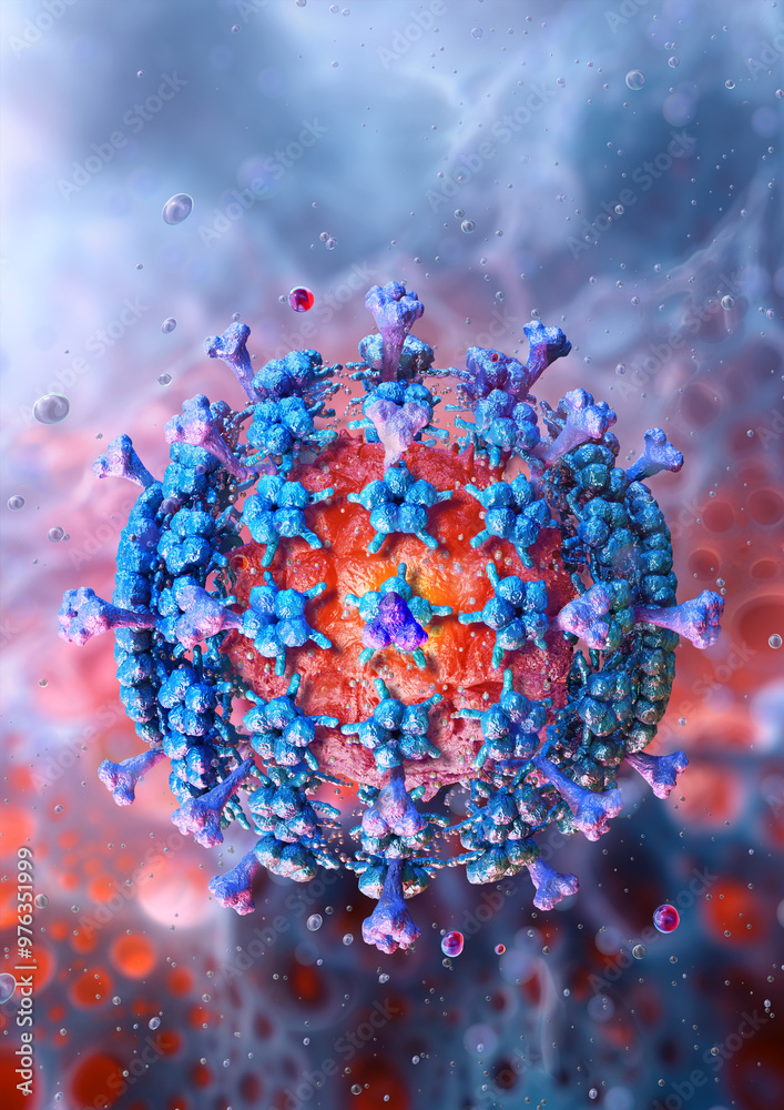 Rotavirus, contagious reoviridae RNA virus, agent of diarrhea disease ...