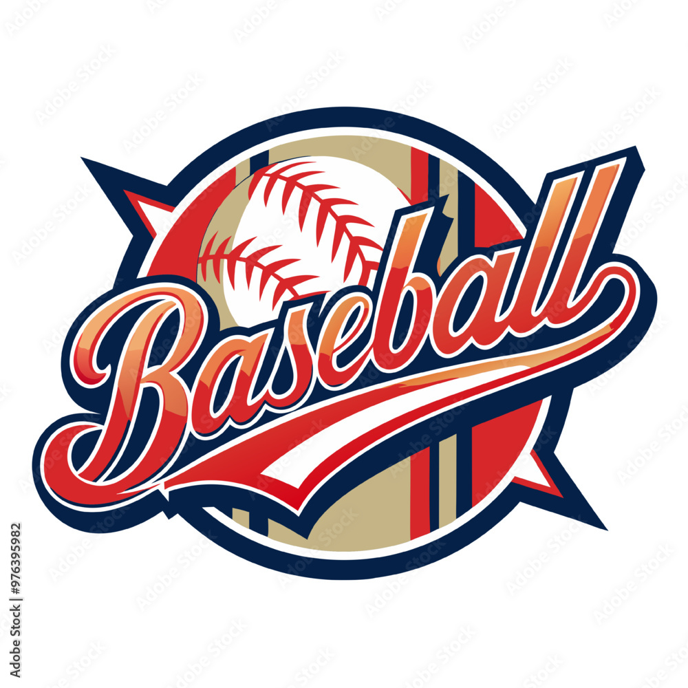 Baseball Logo Design: A bold and colorful emblem featuring a baseball ...