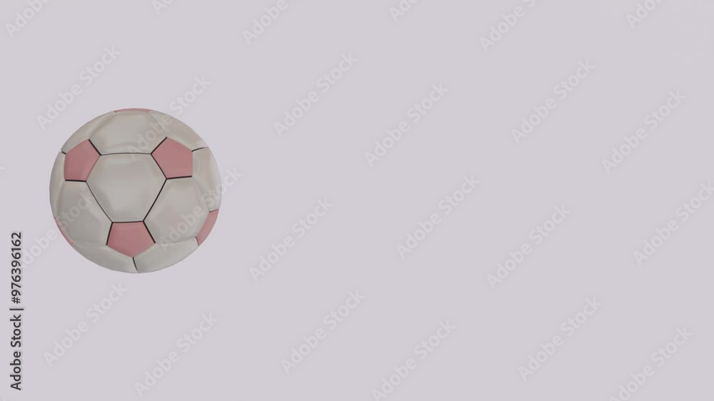 soccer ball in the white space for broadcast text, graphics and ...