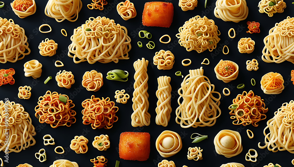 Exquisite Asian noodle patterns, blending Eastern and Western noodle ...