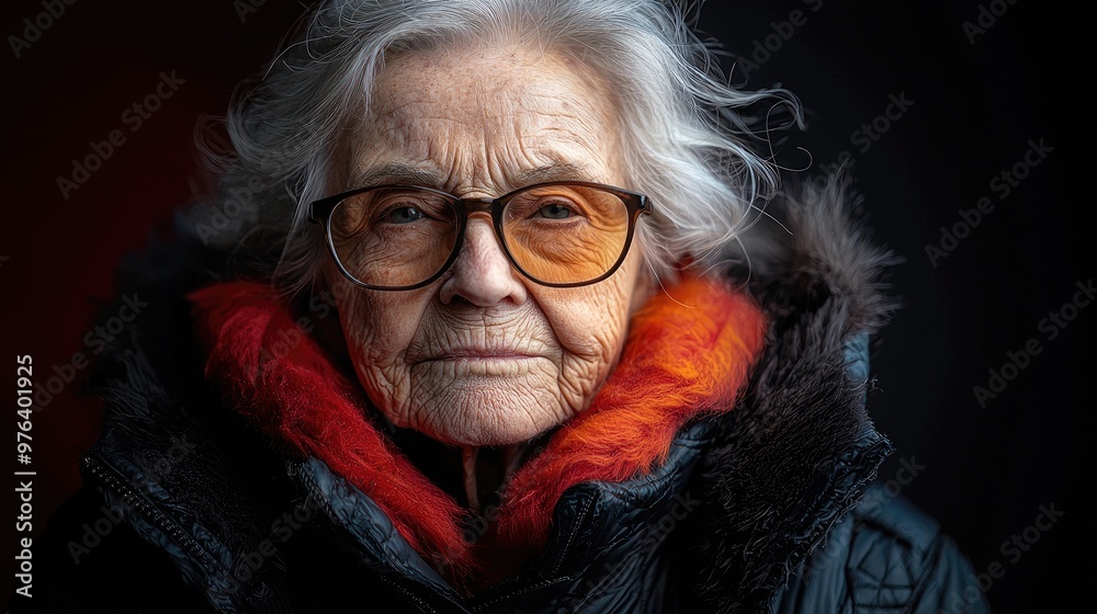 Funny old person portraits. 80s style outfit. Dab dance on colored ...