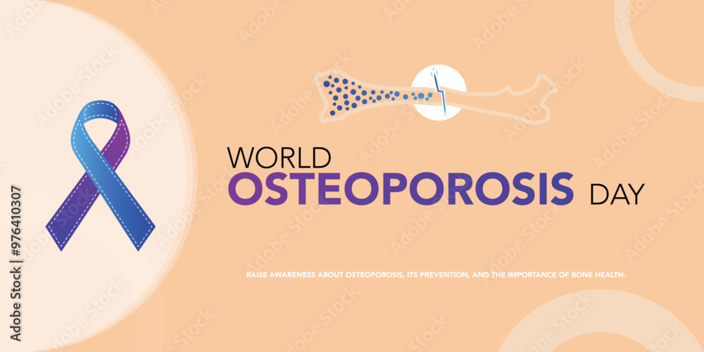 White bone shape ribbon for osteoporosis awareness concept. Bone ...