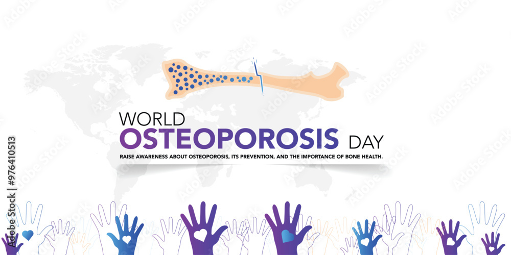 White bone shape ribbon for osteoporosis awareness concept. Bone ...