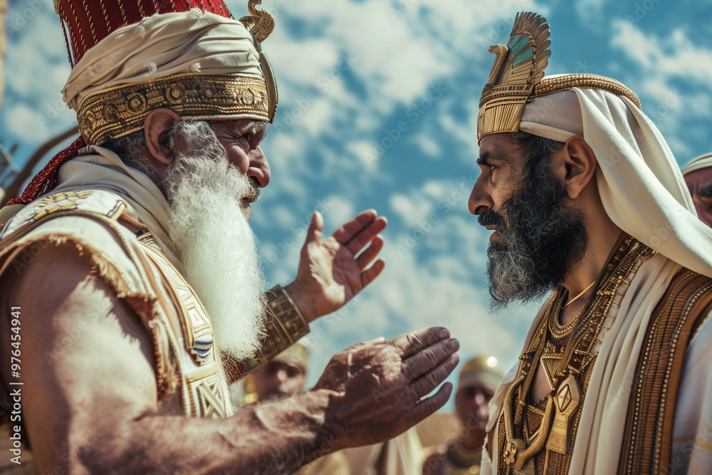 Moses and Ramses II Arguing over the Release of Jewish Slaves in a ...