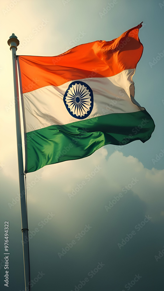 indian flag waving on sky blue background,waving indian flag during ...