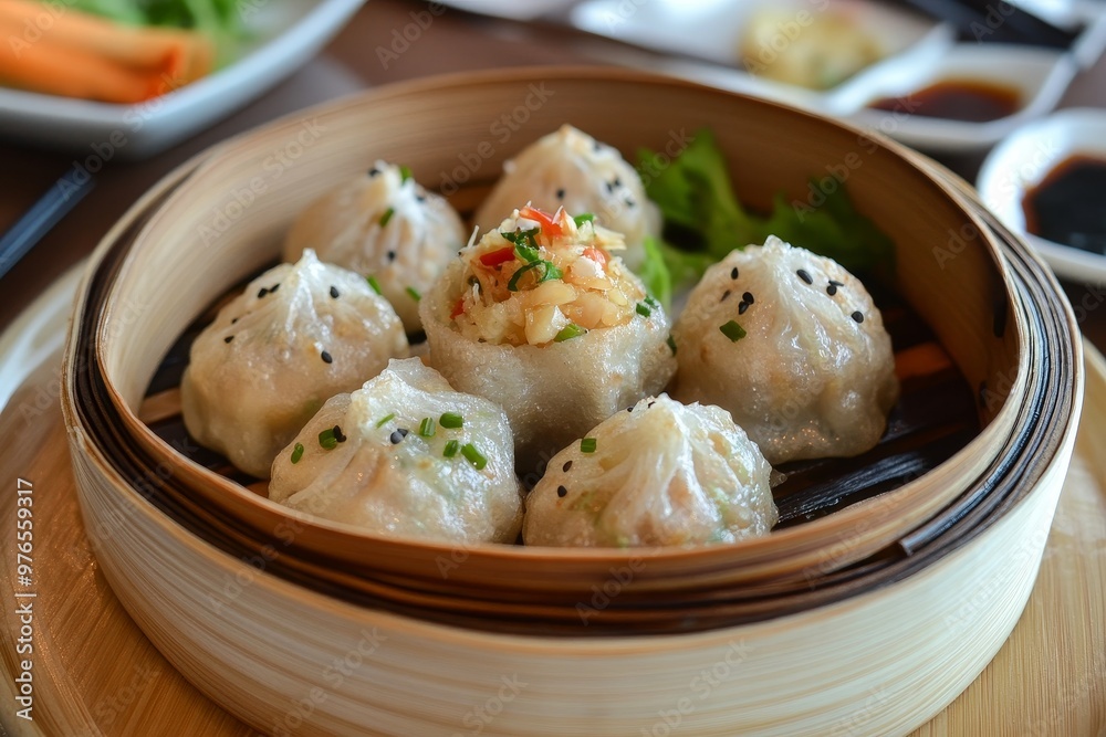 Steamed dumplings, a delightful fusion of Mediterranean flavors ...