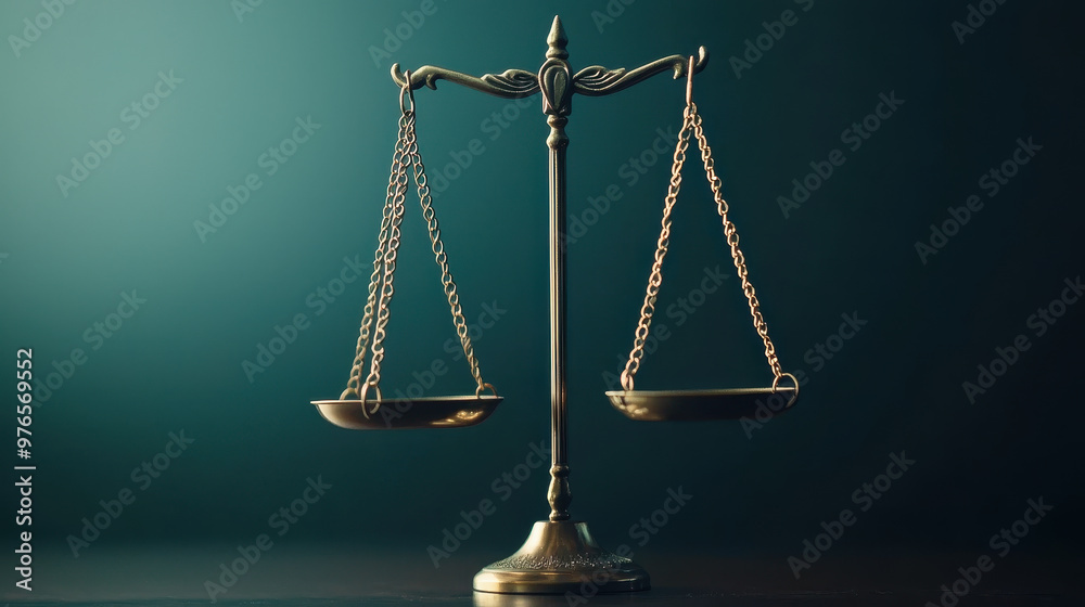 image features classic set of scales symbolizing justice, beautifully ...