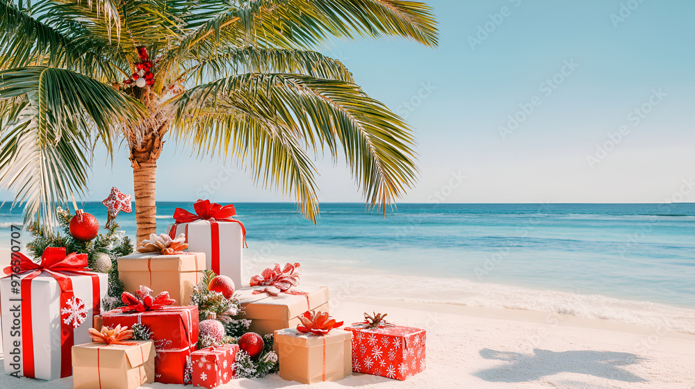 Christmas in southern hemisphere with a palm tree with christmas ...