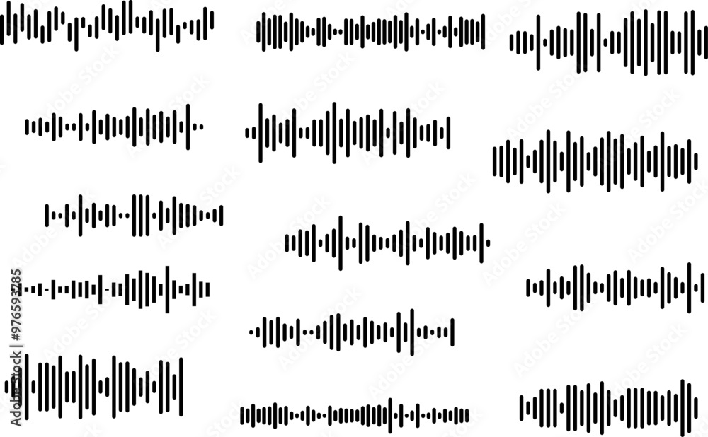 Sound wave icon, podcast player interface, music symbol, sound wave ...