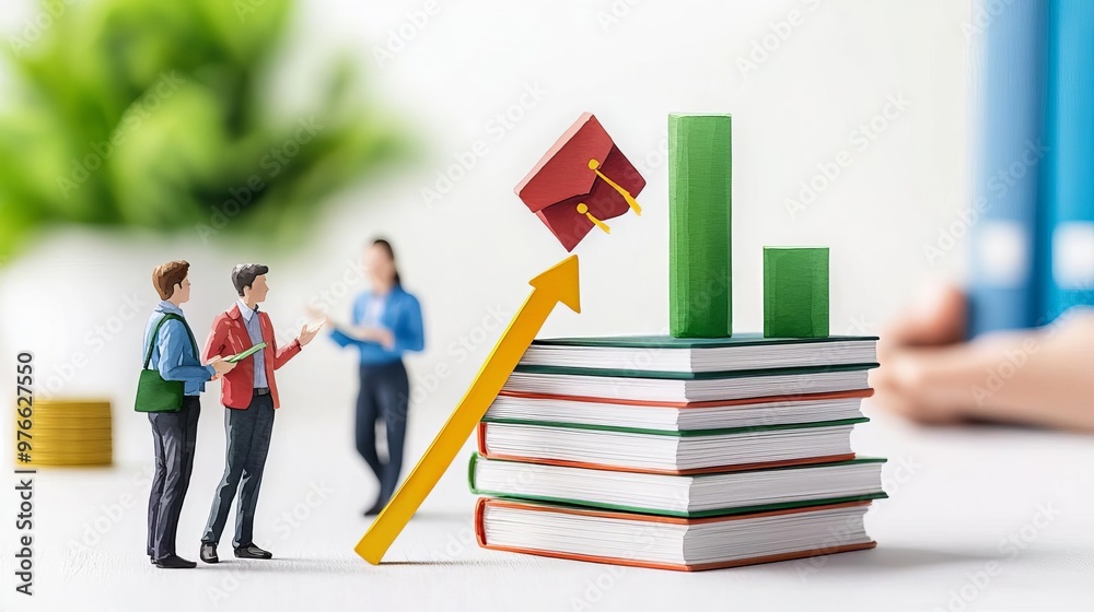 Economic inflation trends impacting education costs shown with a stack ...