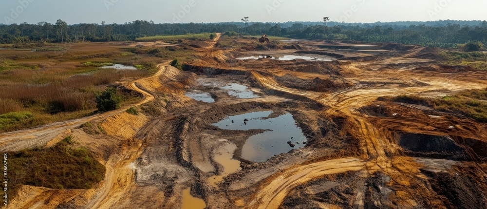 Industrial mining operations strip the land, causing soil erosion ...