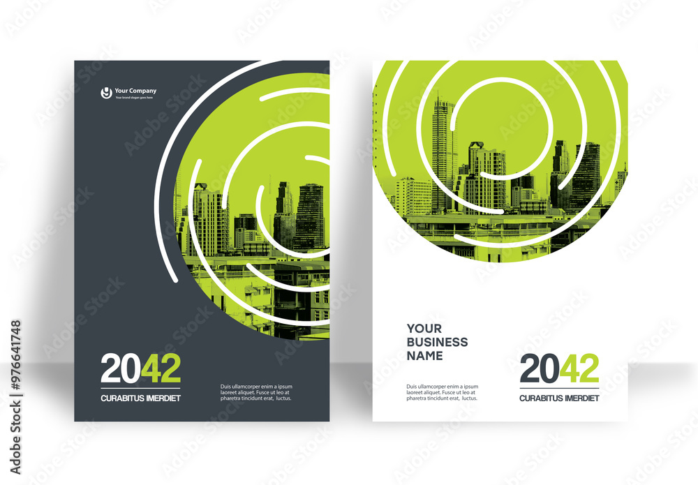 Green and Black Book Cover Layout Stock Template | Adobe Stock