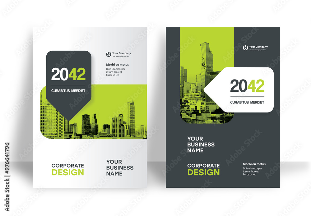 Green and Black Book Cover Layout Stock Template | Adobe Stock