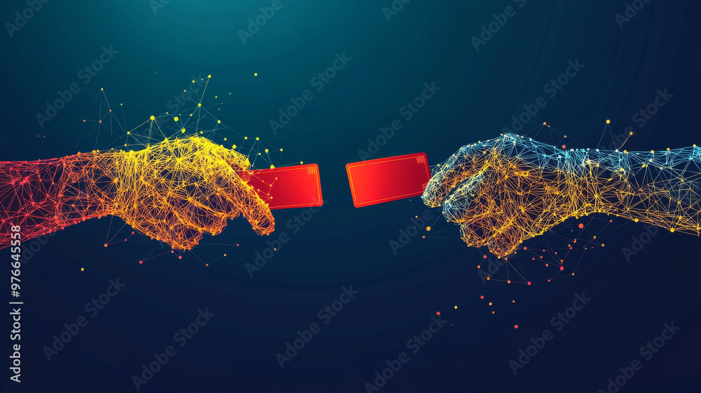 Soccer foul low poly wireframe vector banner template. This design ...