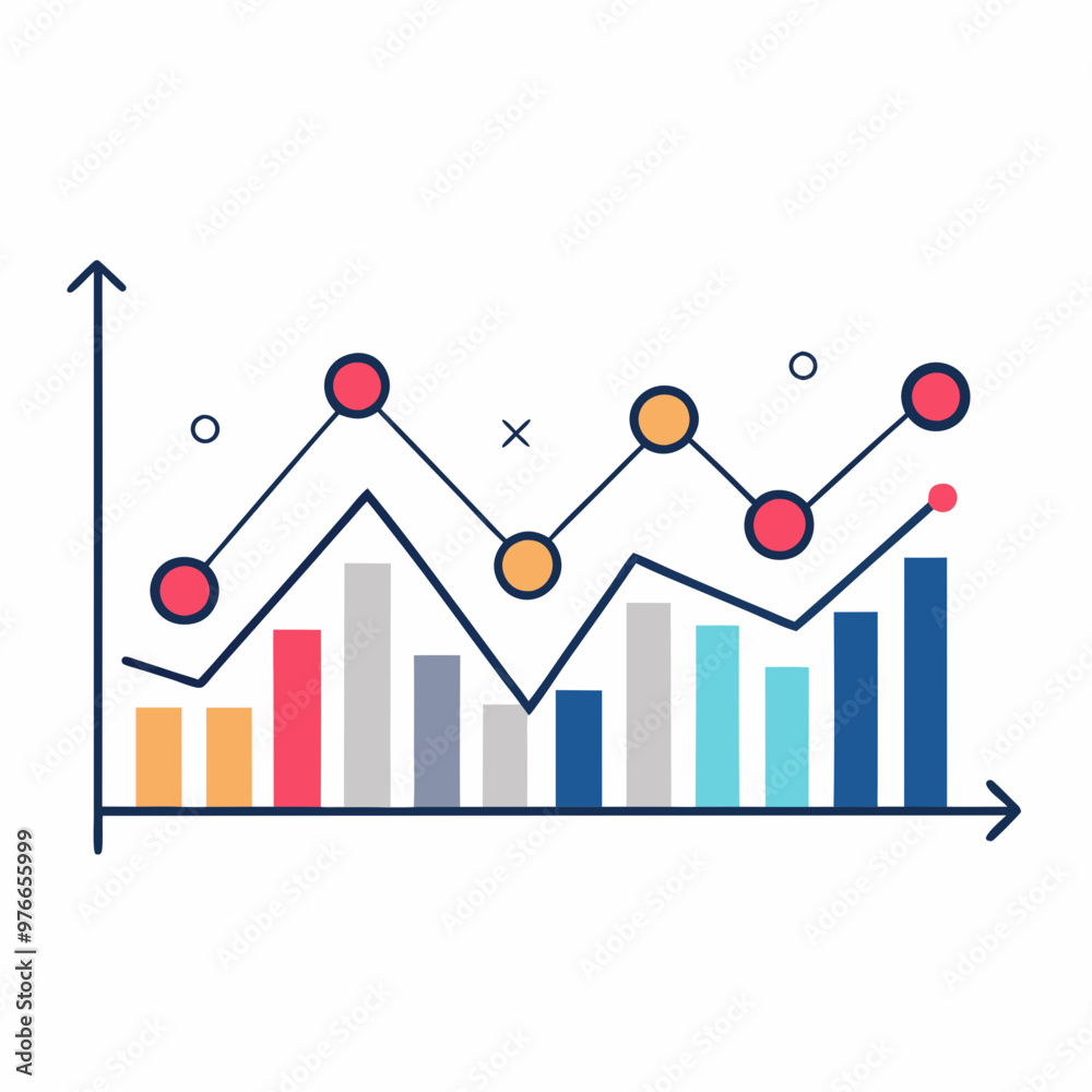 line graphs, minimalist line chart vector for financial business, graph ...