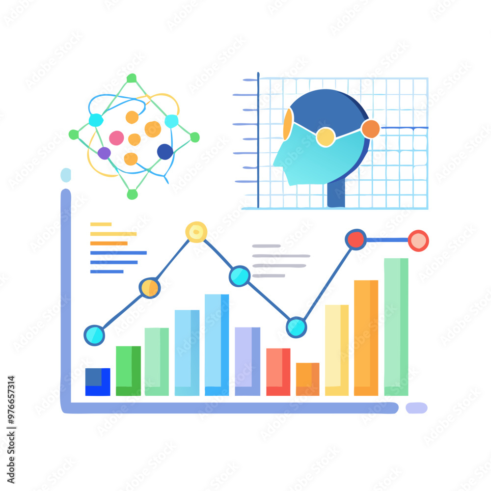 data visualization and infographics vectors, predictive analytics icons ...