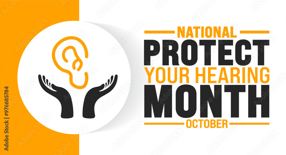Protect Your Hearing Month background or banner design template is ...