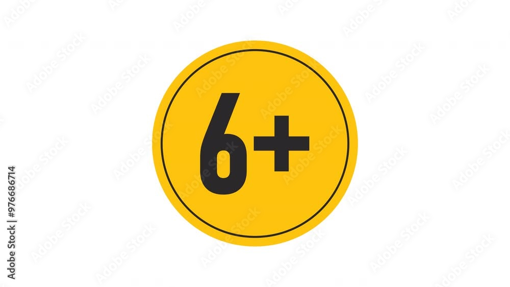 six years old restriction symbols for age restricted content Stock ...