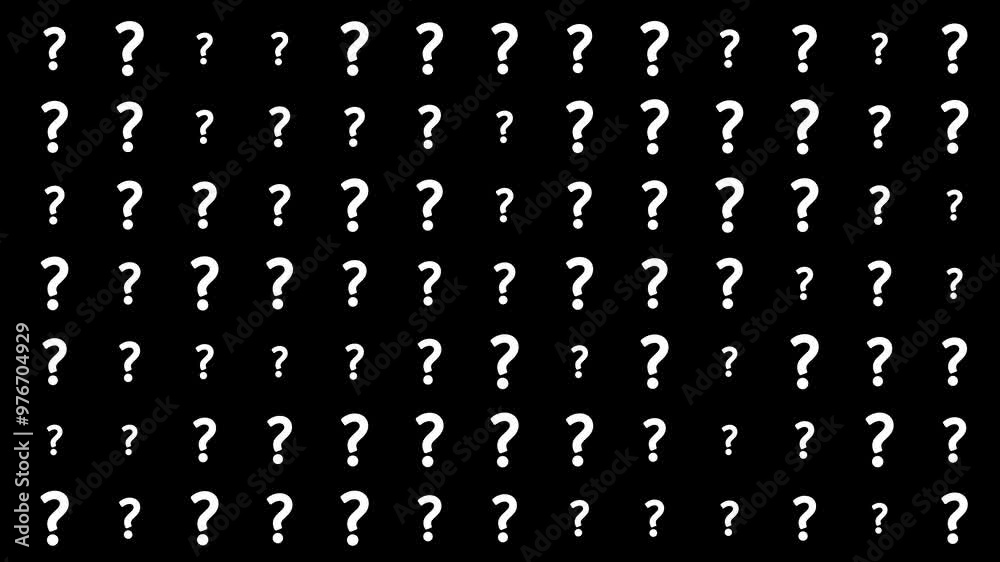 Question mark animation with blink question marks on transparent ...
