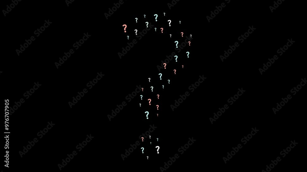 Question mark background animation with blink question marks on ...