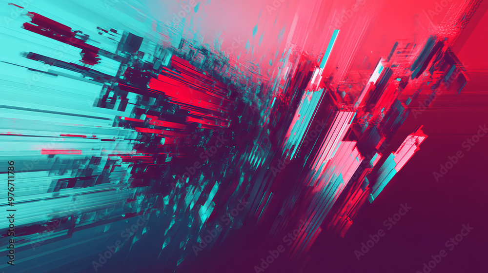 Vector illustration of a distorted glitch concept featuring a 3D effect ...