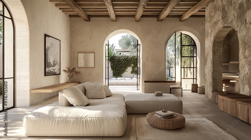 interior of a hotel room, modern living room, a fusion of contemporary ...
