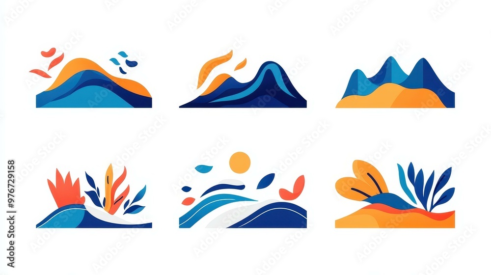 Explore a vibrant set of animated design elements with tapered strokes ...