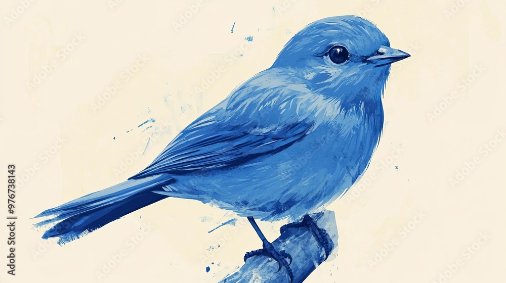 A blue bird illustration designed for use in digital designs. This ...