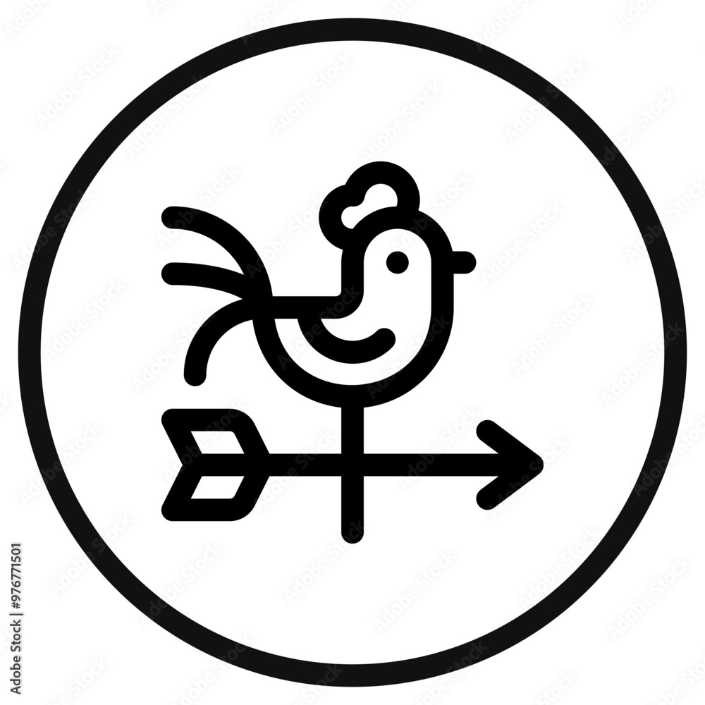 Editable weather vane vector icon. Farm, building, structure. Part of a ...
