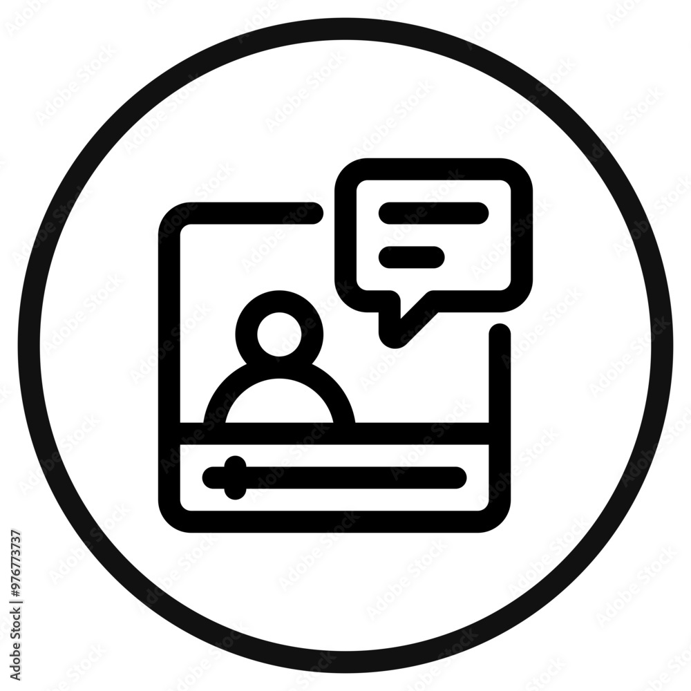 Editable video tutorial, online course vector icon. Online learning ...