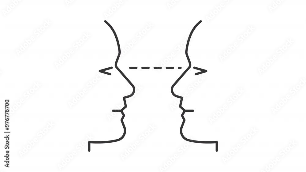 Eye contact line animation. Nonverbal communication animated icon ...