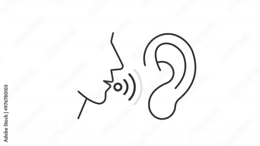 Active listening line animation. Communication animated icon. Moving ...
