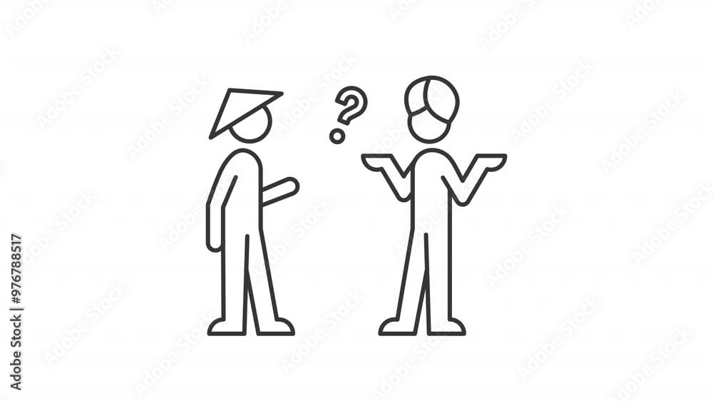 Cultural barriers line animation. Misunderstanding animated icon ...